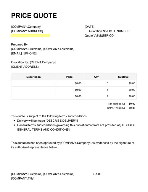 Professional Quote Template for Business, Sales, Services [10+ FREE ...