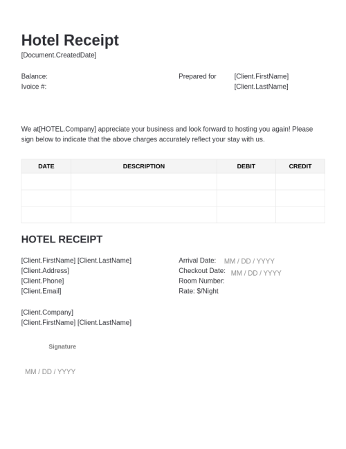 Hotel Contract Templates, Free Restaurant Agreement Samples and Forms ...