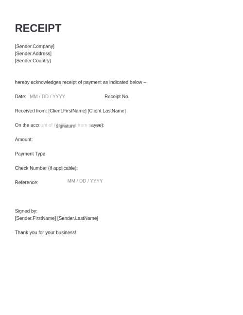 Receipt Templates, Free Receipt of Payment Samples for Services - PandaDoc