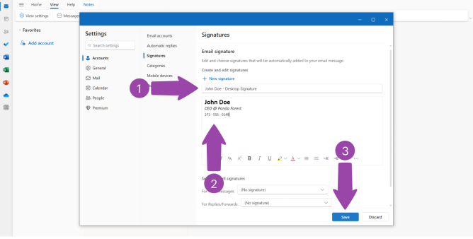 How do I sync my Outlook signature to my mobile device?