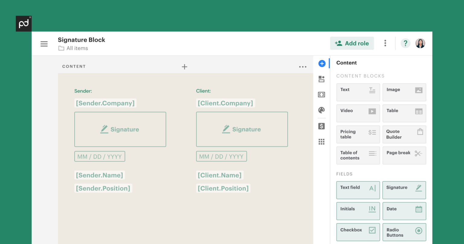 What is a signature block, and how is one composed?