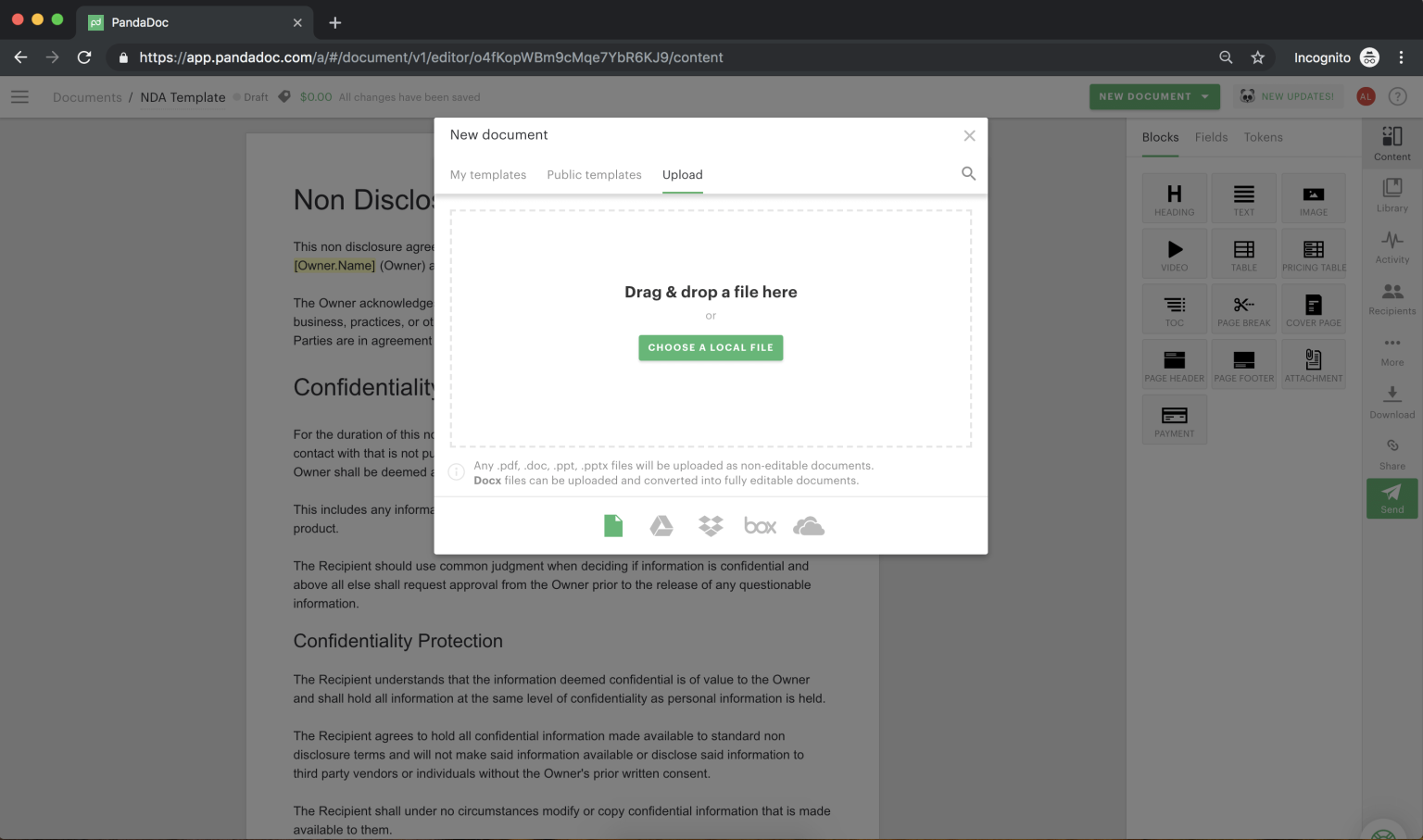 How to sign and send an NDA