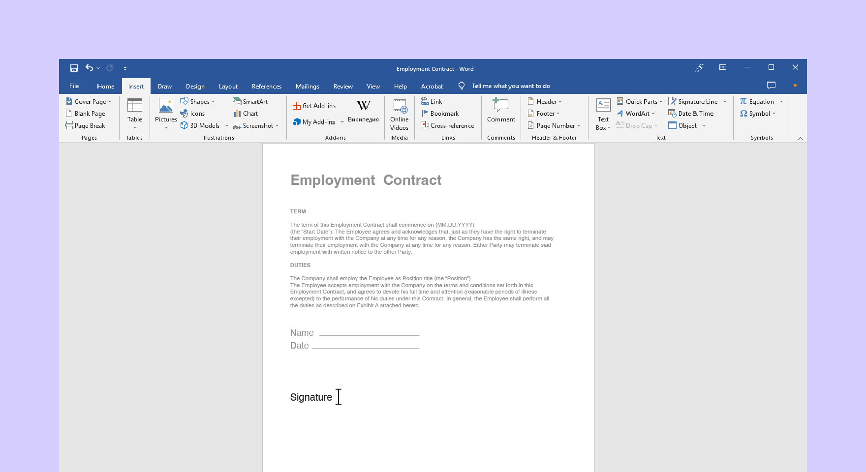 How to create an electronic signature in Word - FineBestPro
