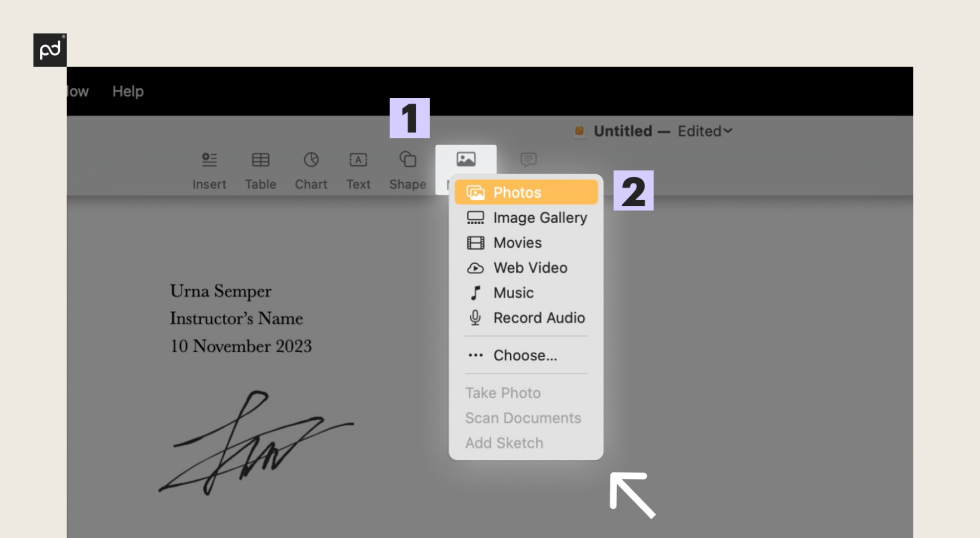 How to Insert a Signature in Pages