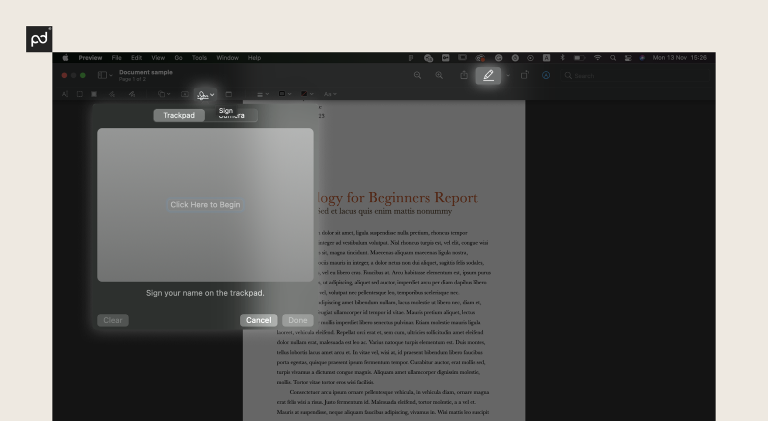 How to Insert a Signature in Pages