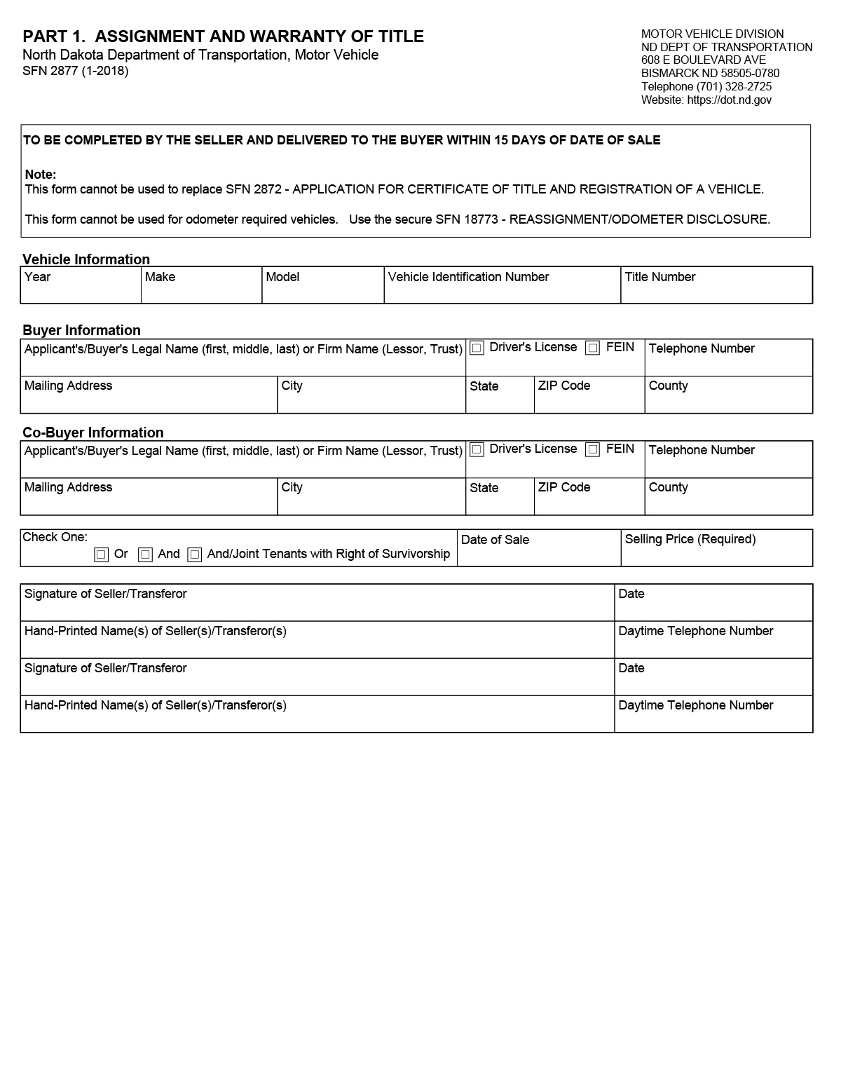 North Dakota Bill of Sale Form Templates, Free Samples - PandaDoc