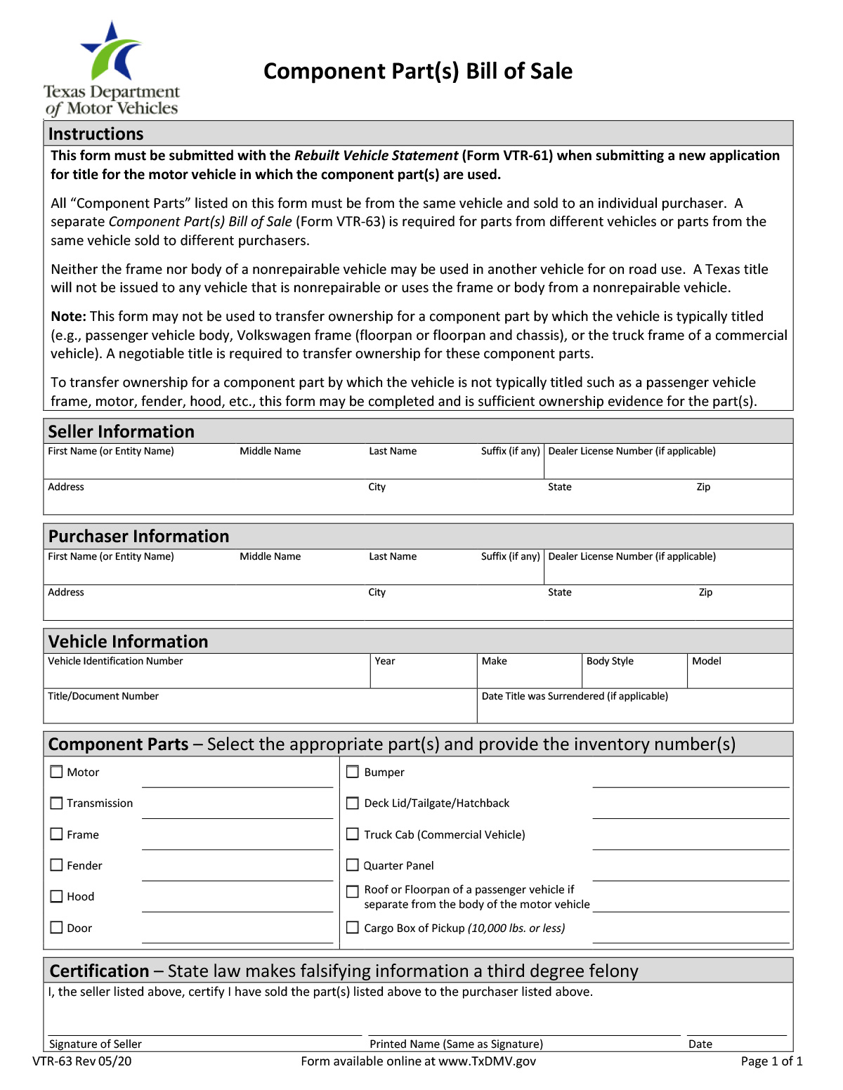 Texas Bill of Sale Form Templates for Car, Boat - Fill Out and Download