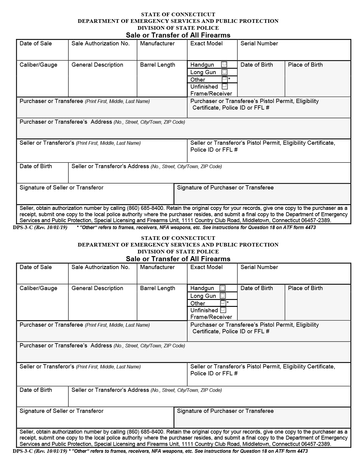 Connecticut Bill of Sale Templates and Registration Requirements