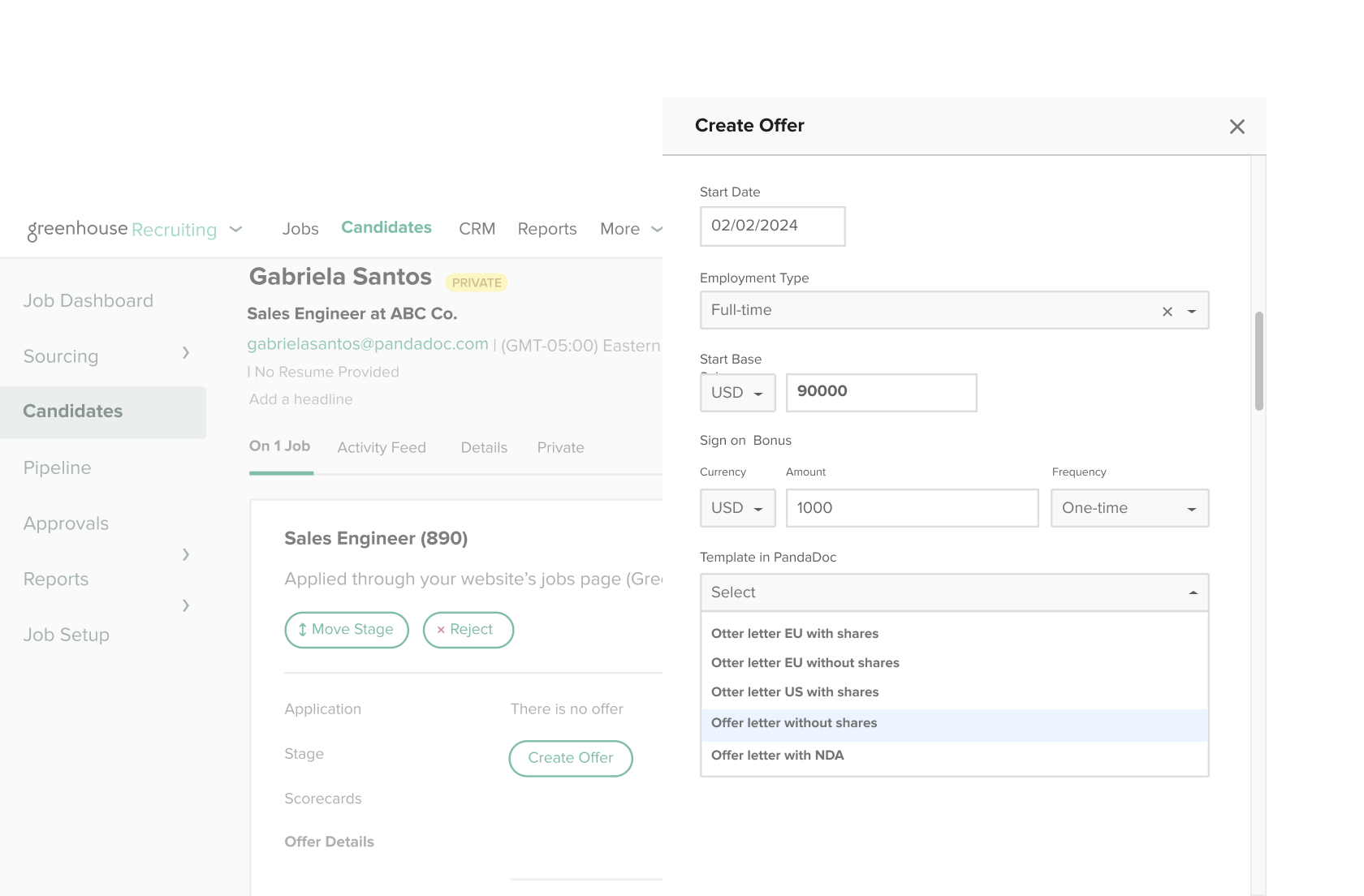 PandaDoc Greenhouse Integration - Automate Your Offer Letter Process
