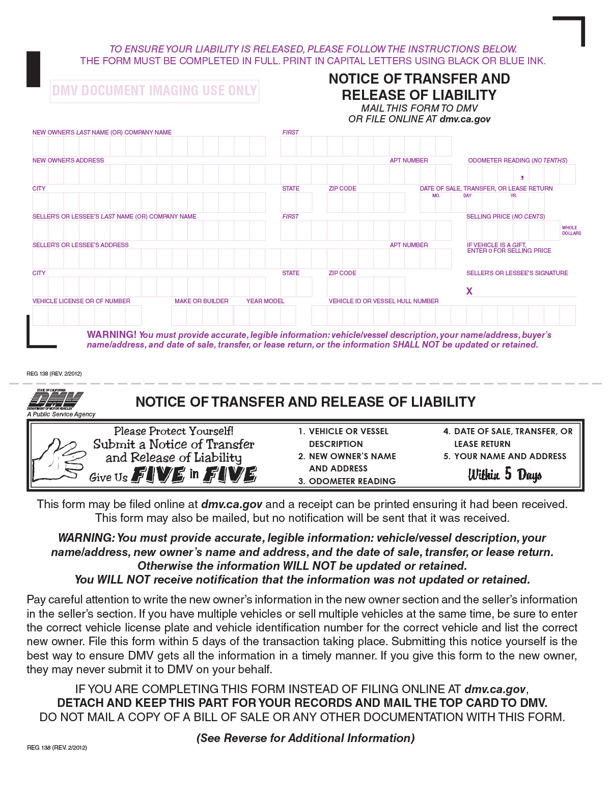 California CA Bill of Sale Form Templates, Free Samples - PandaDoc