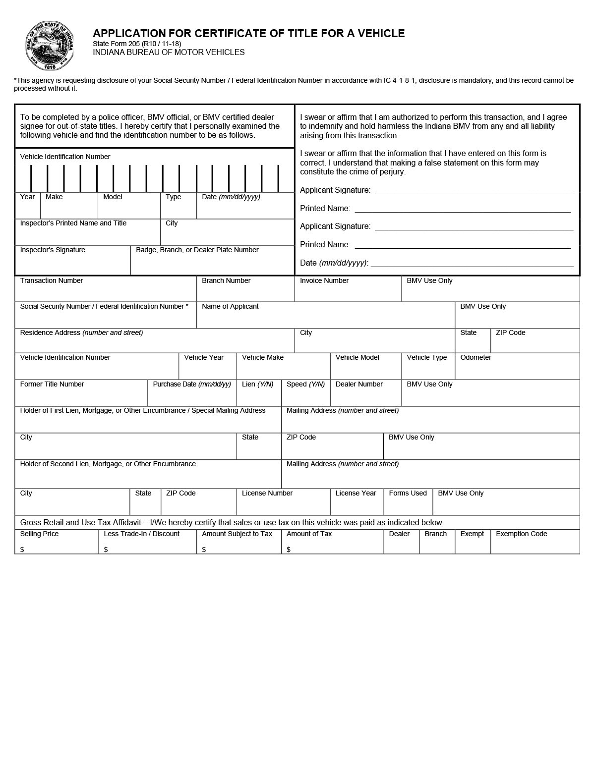 Indiana Bill of Sale Forms (w/ PDF Templates) - Save Time Editing
