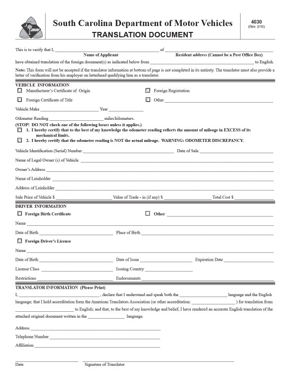 South Carolina Bill Of Sale Form Templates Free Samples Pandadoc