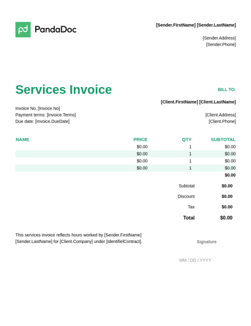 Business Invoice Examples, Types of Invoices - PandaDoc
