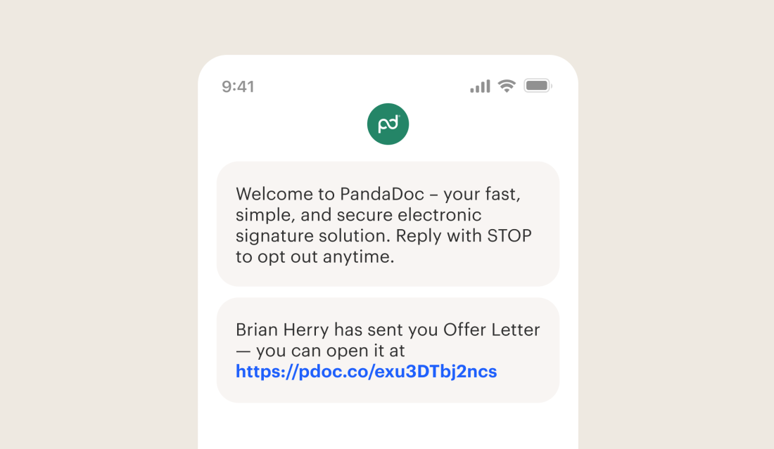 Send documents via text (SMS)