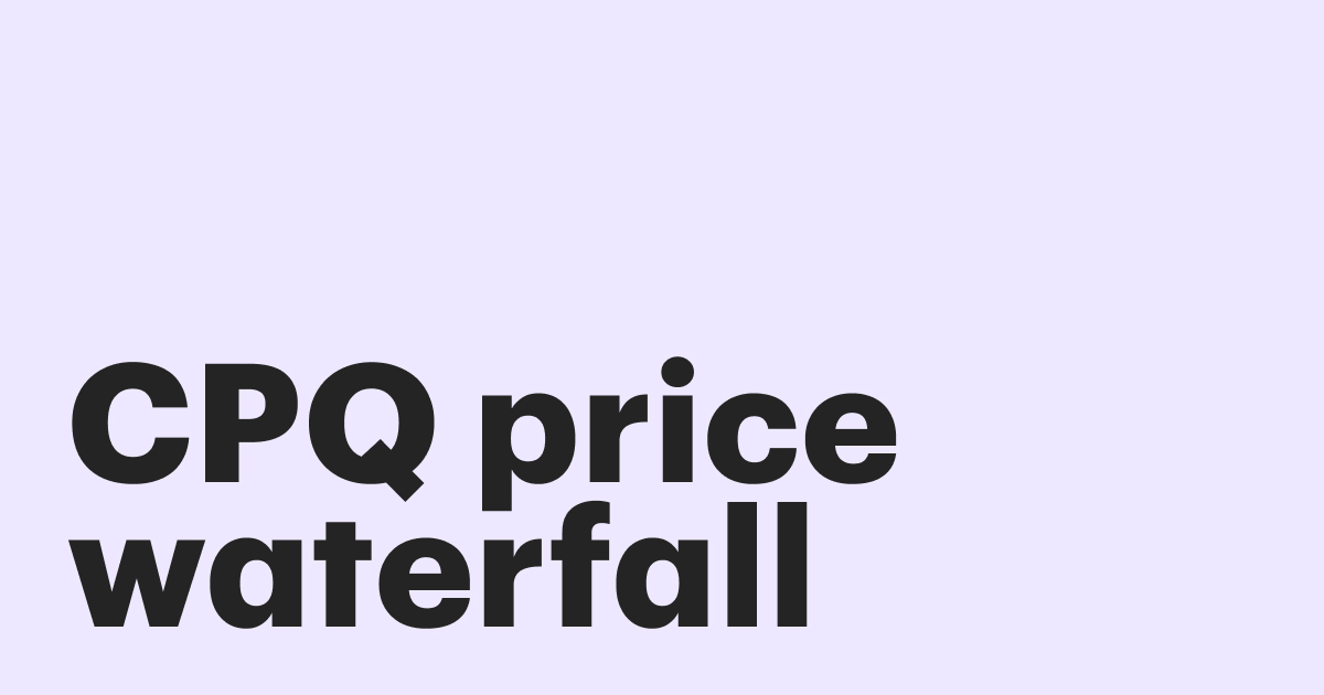 CPQ Price waterfall | PandaDoc