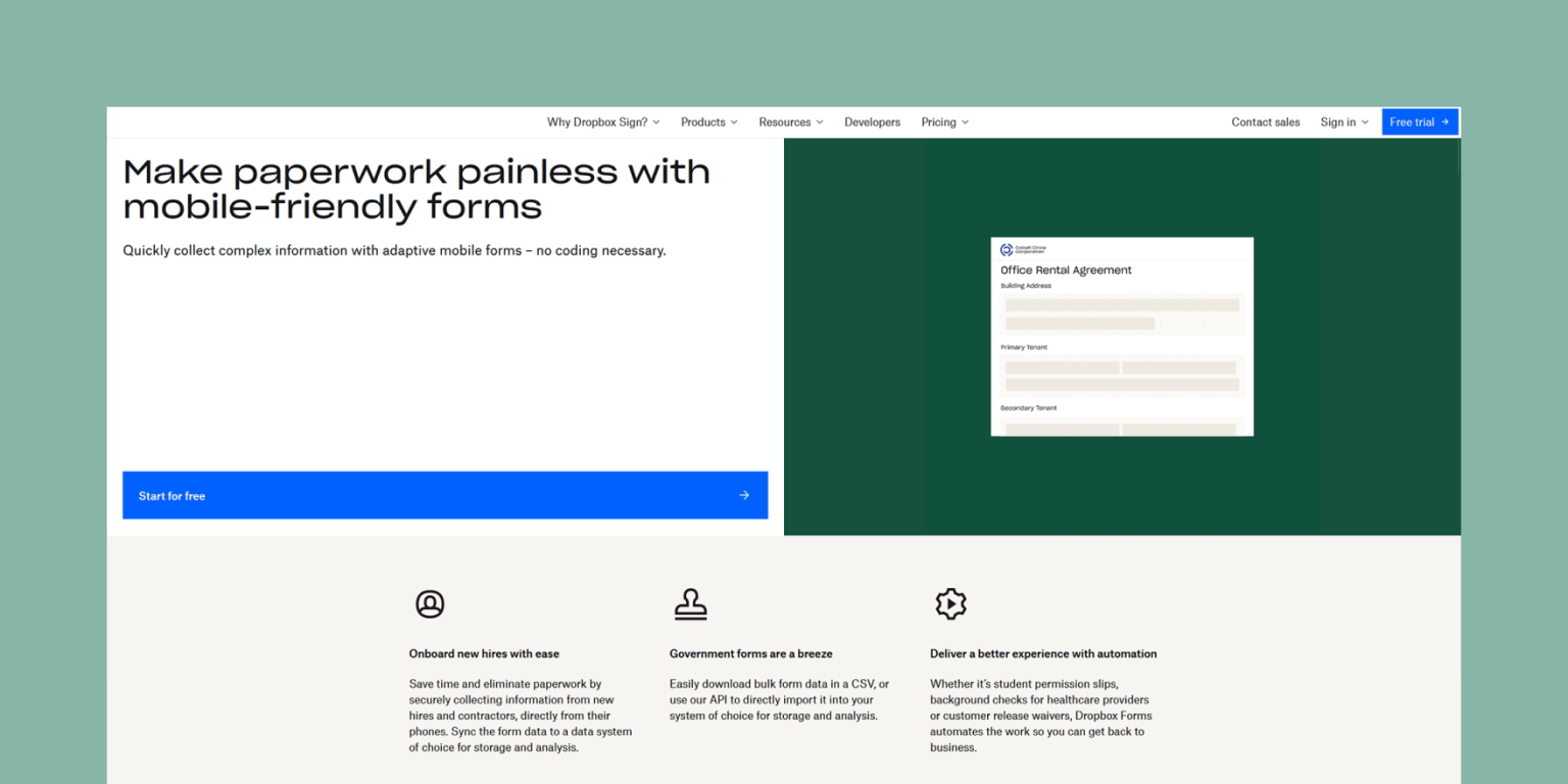 HelloWorks (now Dropbox Forms) Review, Pricing and Rating - PandaDoc