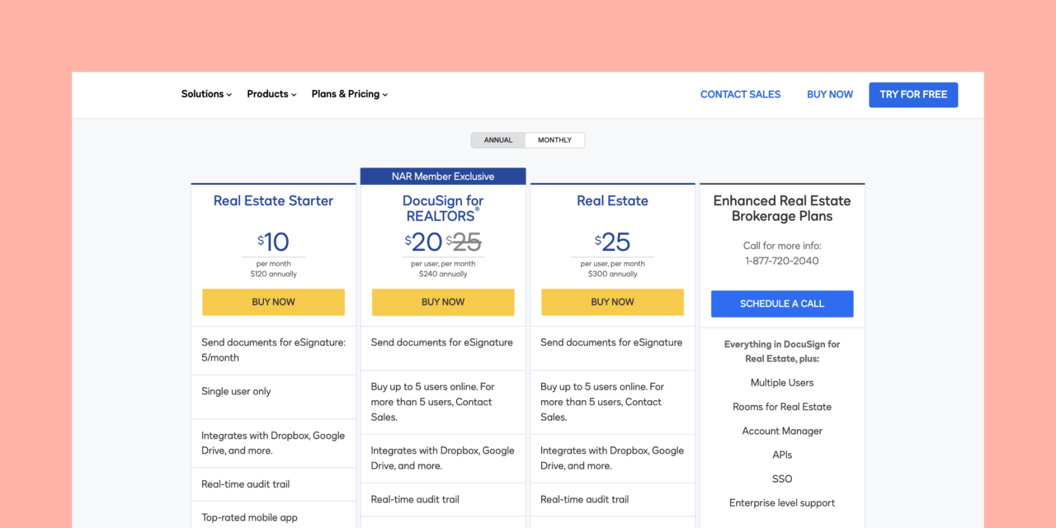 DocuSign for Real Estate & PandaDoc: Plans, Signatures Features - PandaDoc