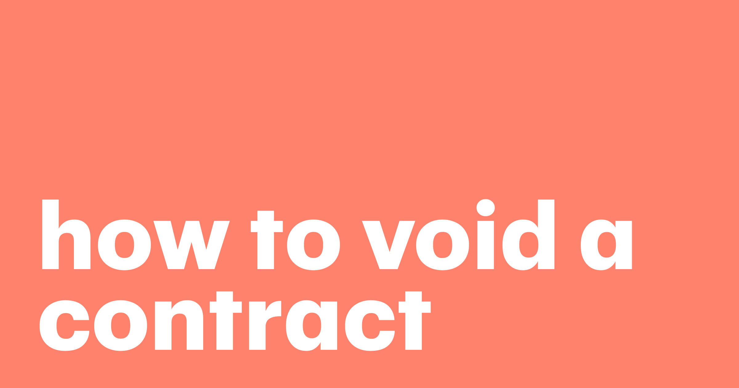 How To Void A Contract Legally In Five Simple Steps How To Void A Contract Legally In Five Simple Steps