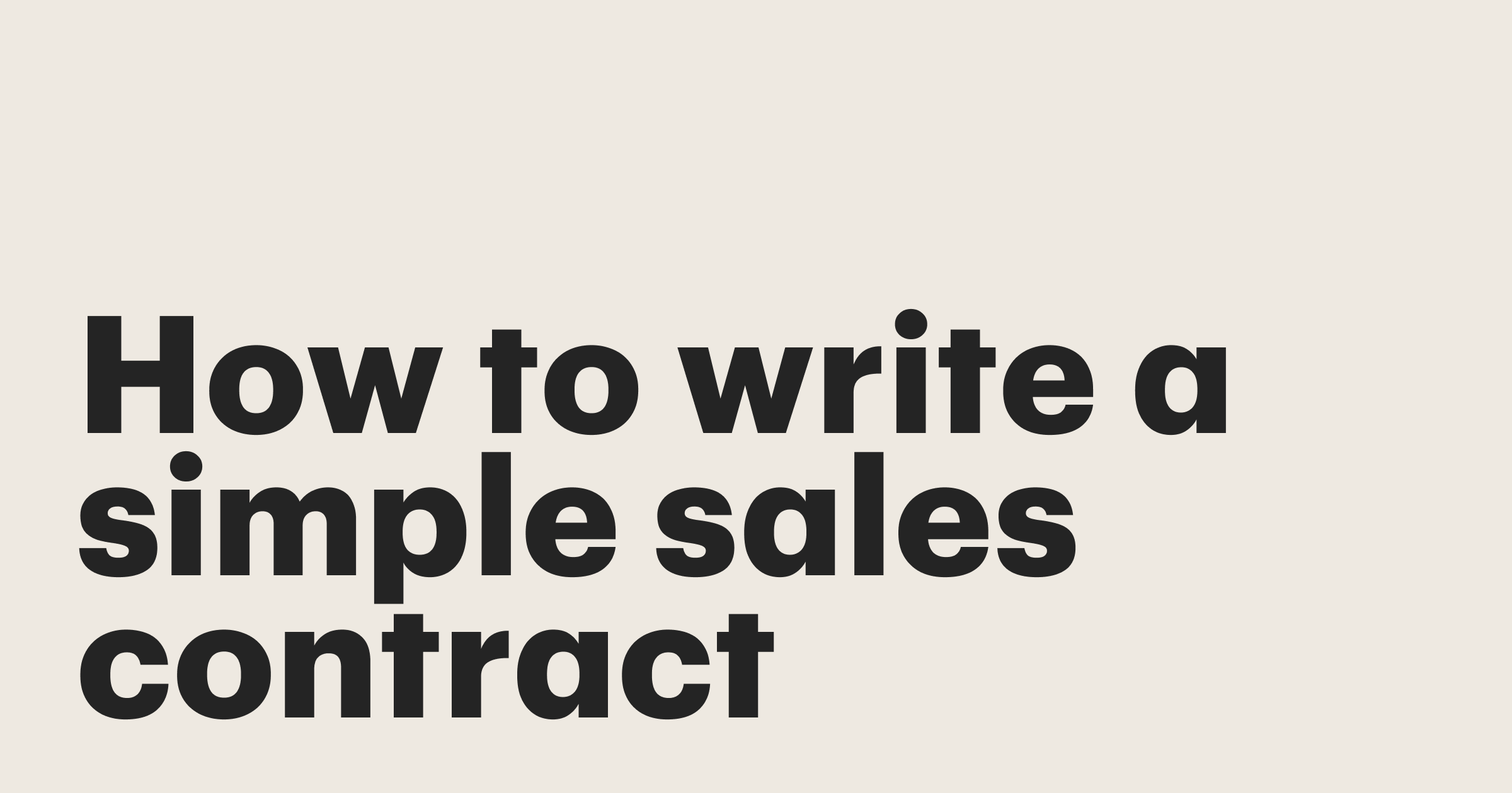 How to write a simple sales contract | PandaDoc - Blog