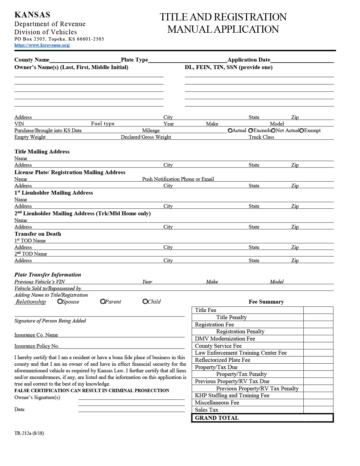 Kansas Bill of Sale Form Templates, Free Samples - PandaDoc
